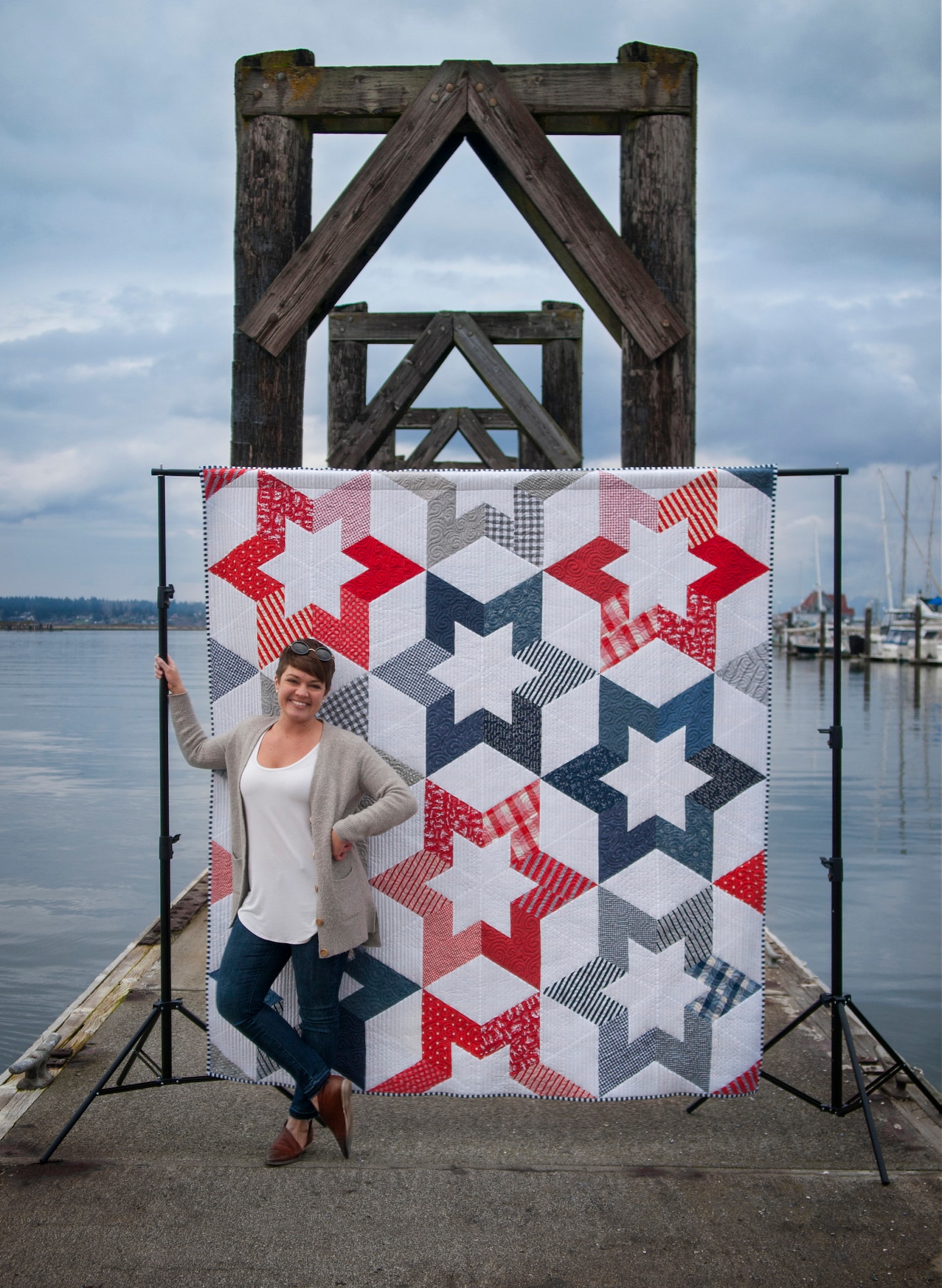 Hollow Star, Krista Moser Patterns Modern Quilt Pattern, Uses Large 60 ...