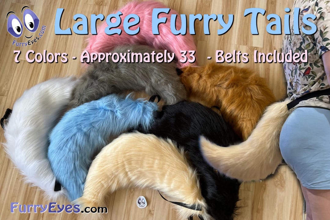 Big Furry Tails - Belt Included - 7 Colors - Cosplay - Fursuiting ...