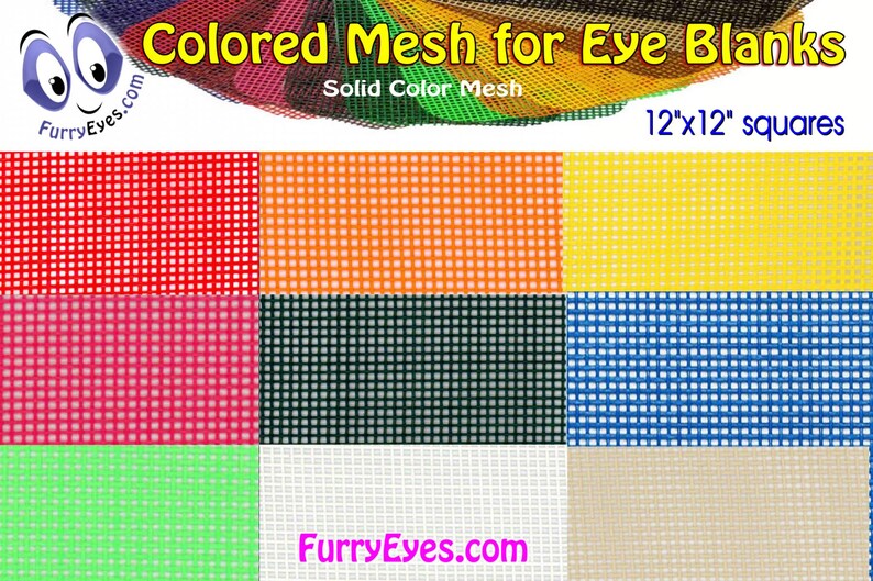 Colored Mesh for Furry Eyes 12 Inch by 12 Inch Squares Cosplay ...