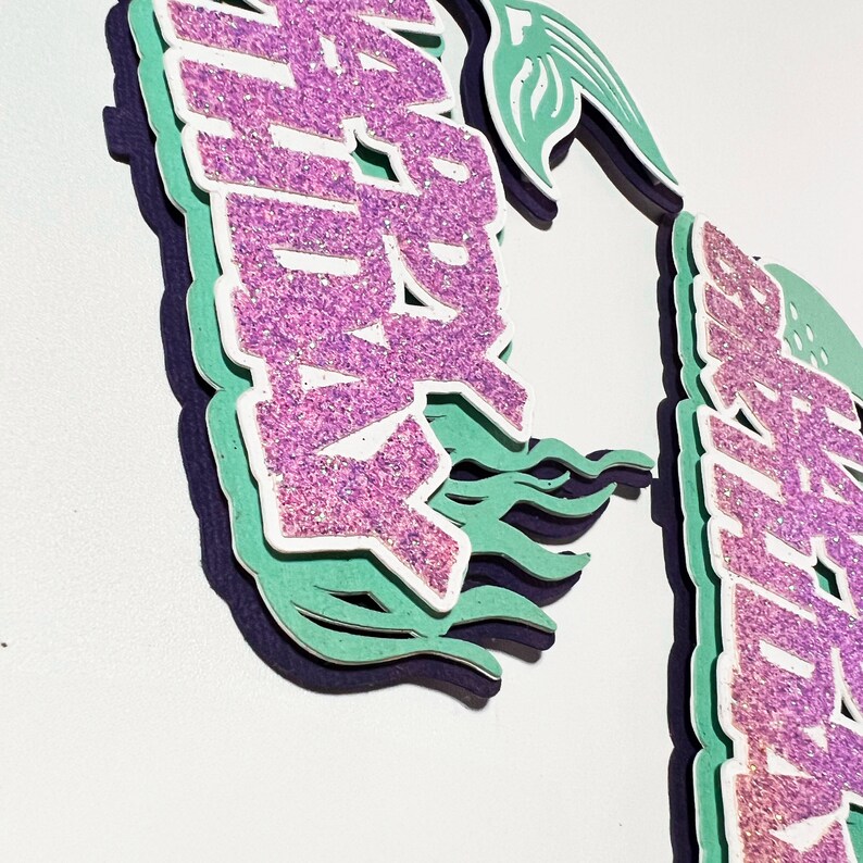 Mermaid Cake Topper SVG, AI, Tail Mermaid, dxf, Cutting File, Download ...