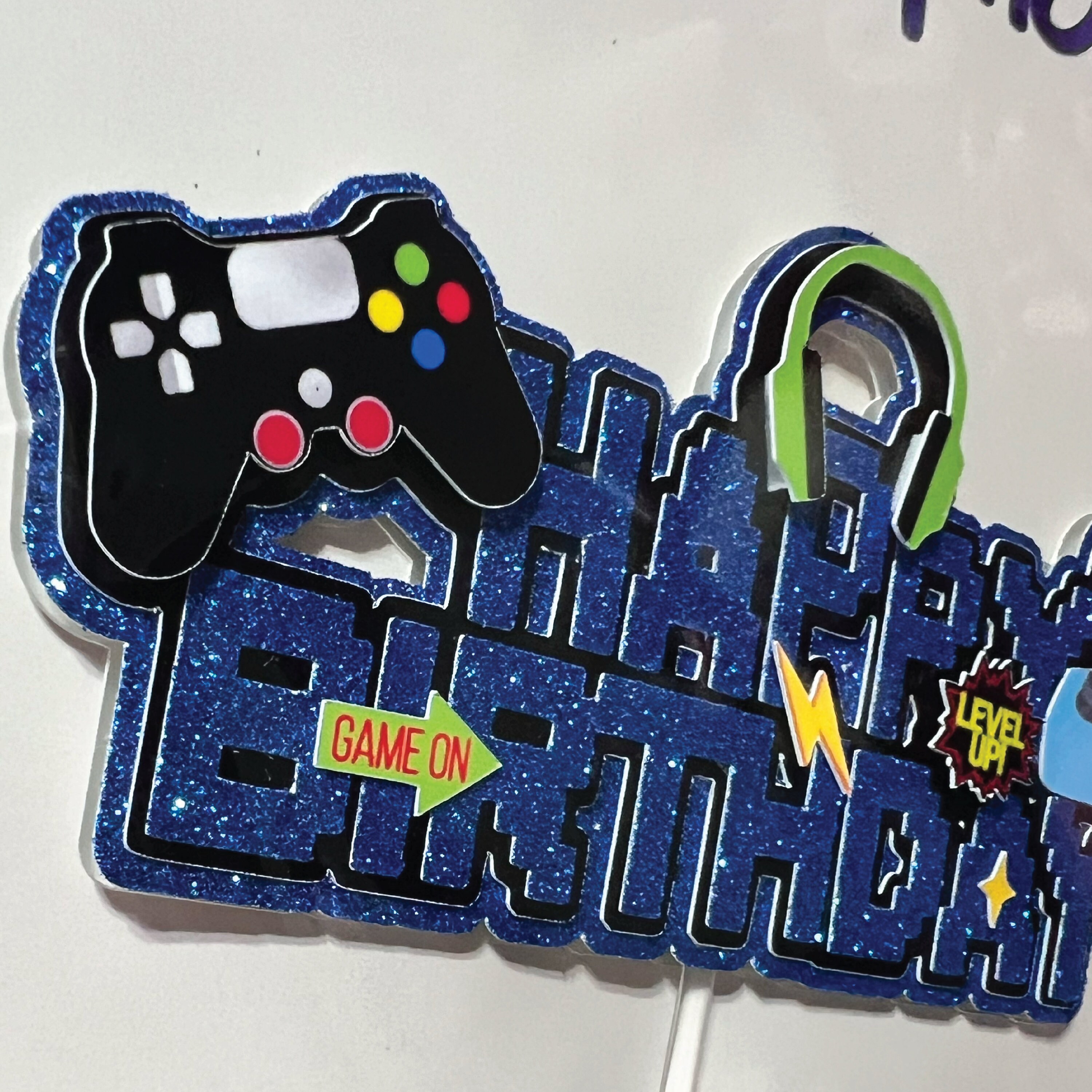 Gamer Hbday Cake Topper SVG | Video Game Birthday Cake Decoration ...