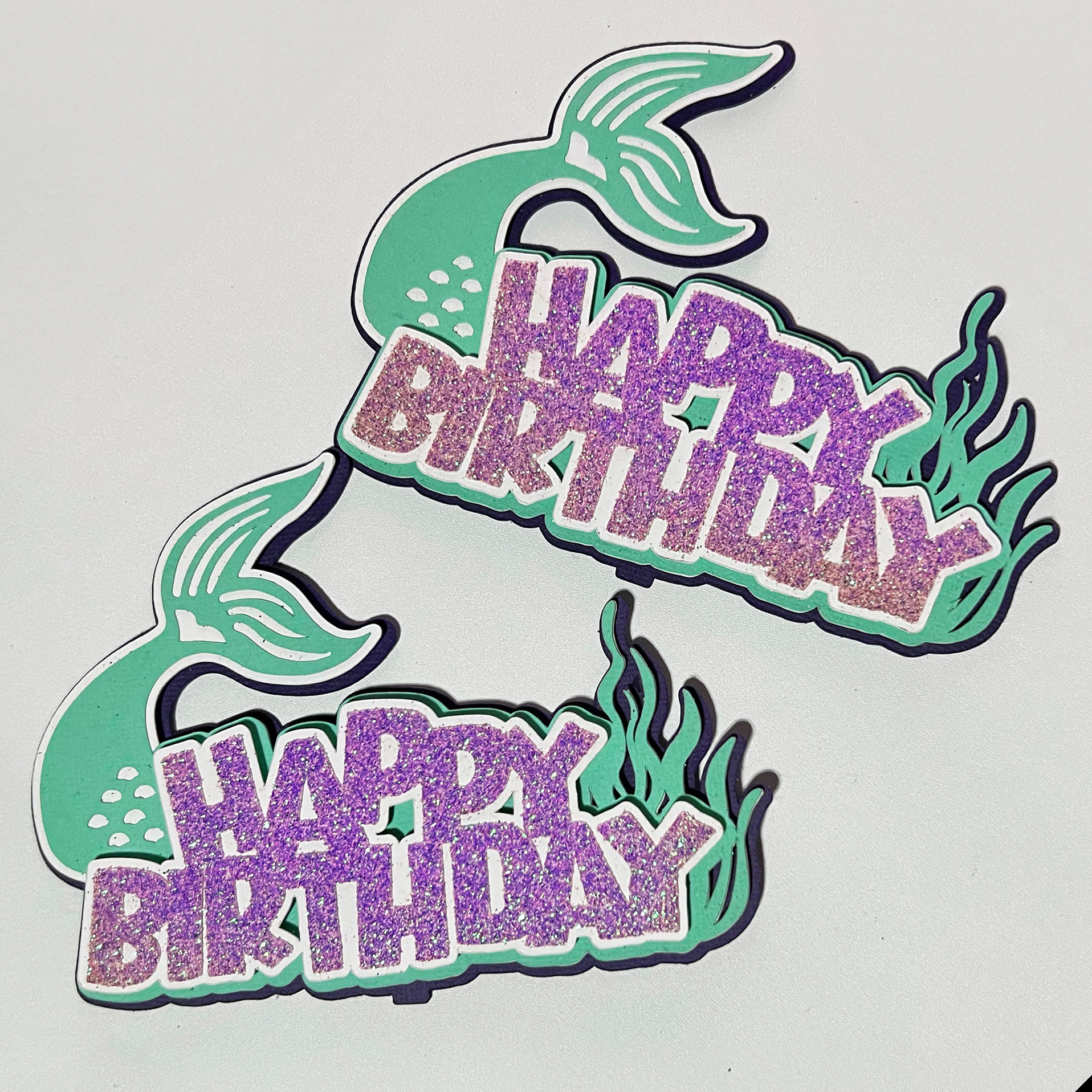 Mermaid Cake Topper SVG, AI, Tail Mermaid, Dxf, Cutting File, Download ...
