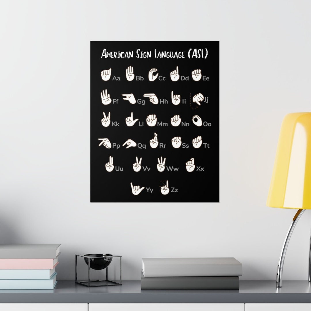 American Sign Language ASL Wall Poster - Etsy