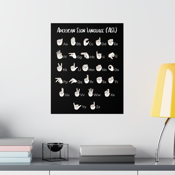 American Sign Language ASL Wall Poster - Etsy