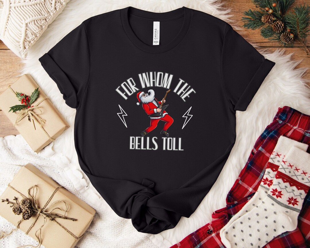 For Whom the Jingle Bells Toll Rock Metal Christmas Unisex Jersey Short ...