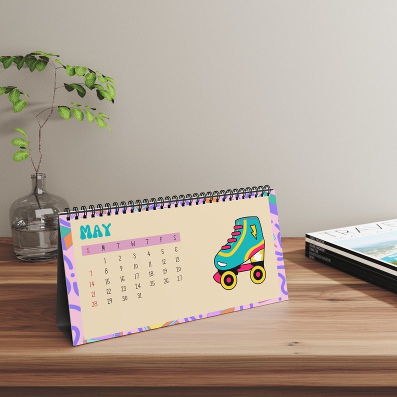 2023 Retro Vintage 90s Desk Calendar - Etsy