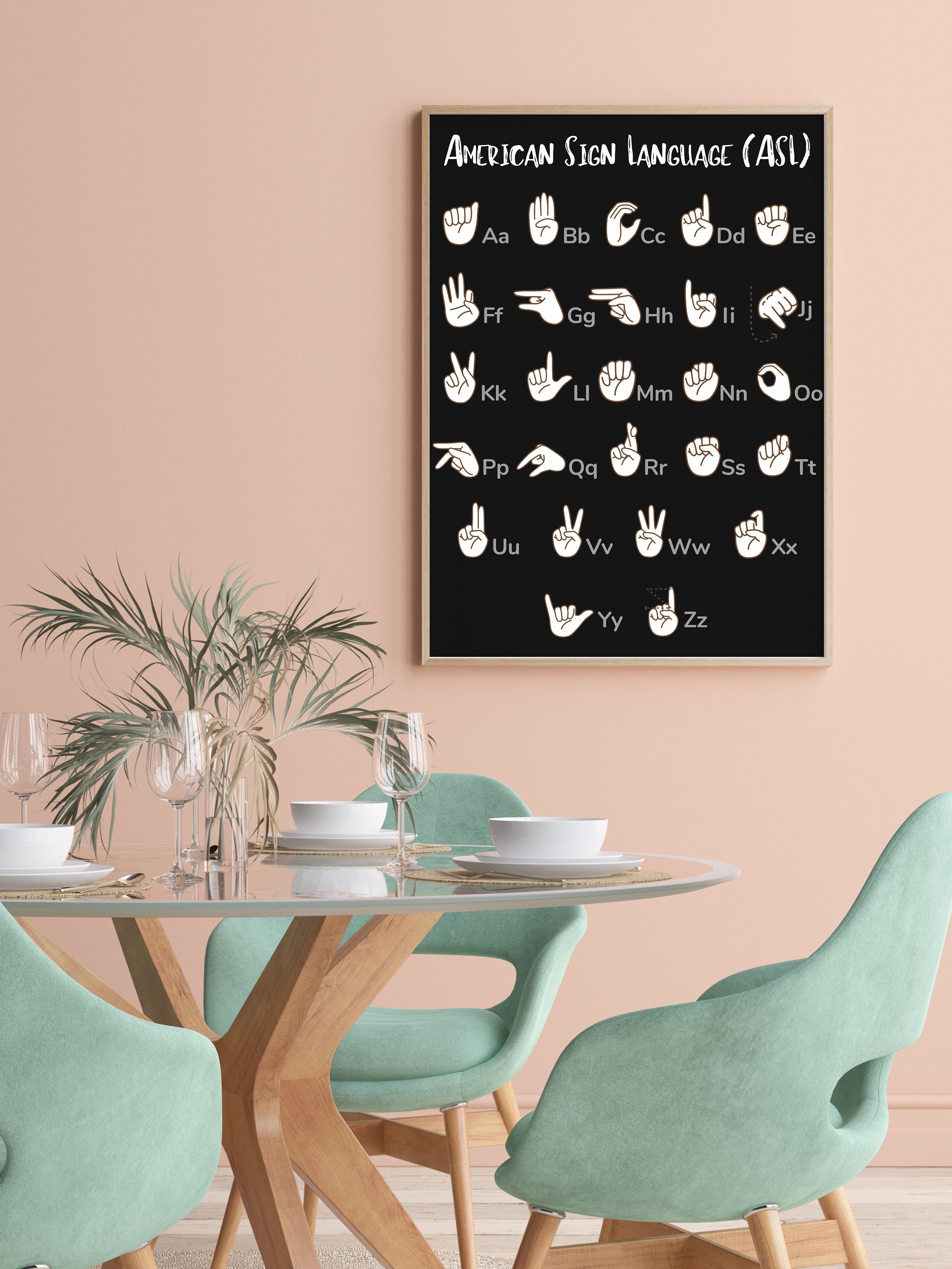 American Sign Language ASL Wall Poster - Etsy