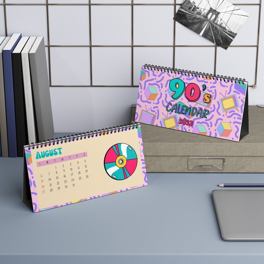 2023 Retro Vintage 90s Desk Calendar - Etsy