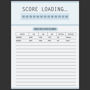 LSAT Score Tracker Digital Download Study Sheet - Etsy