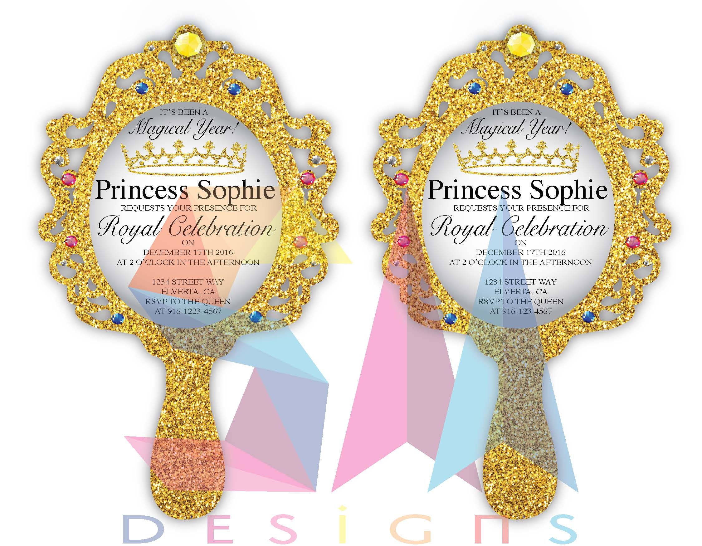 Mirror Invitation for a Princess - Etsy