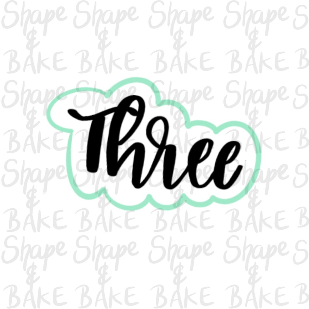 Number Three Word Cookie Cutter - Etsy