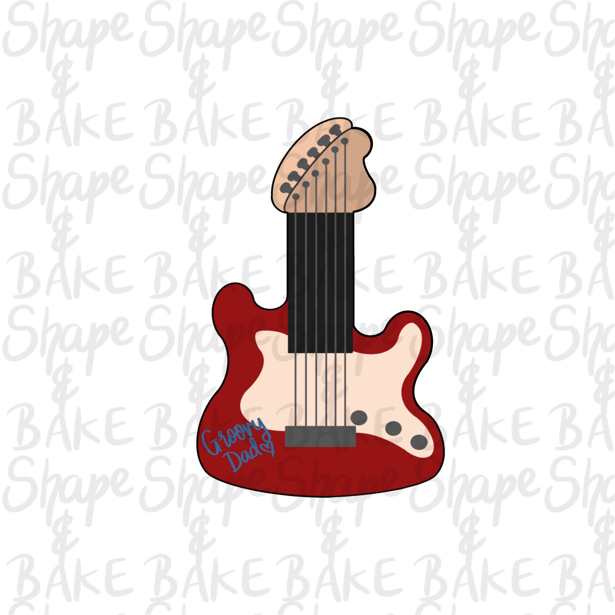 Electric Guitar Cake Template