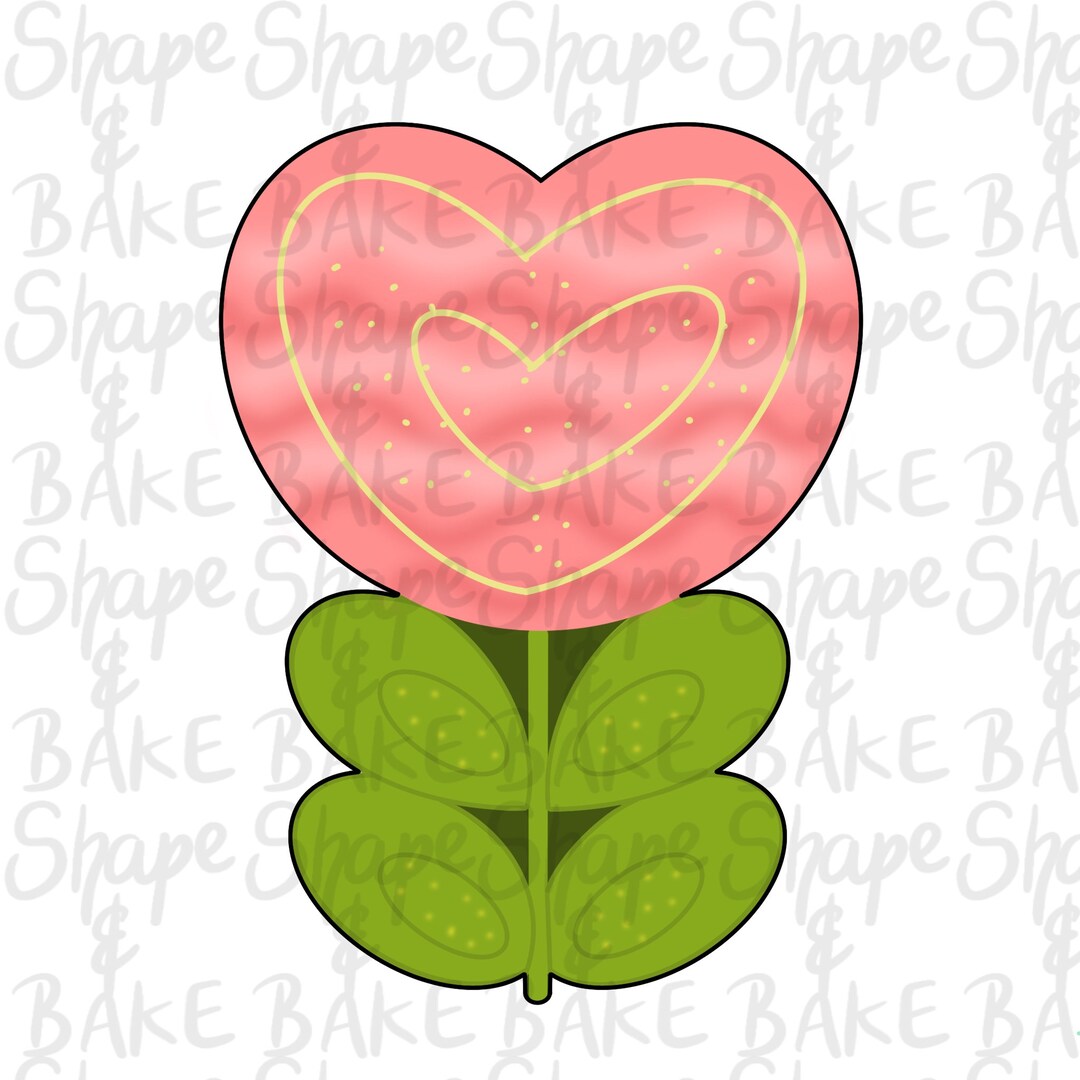 Love Heart Flower Cookie Cutter - Etsy