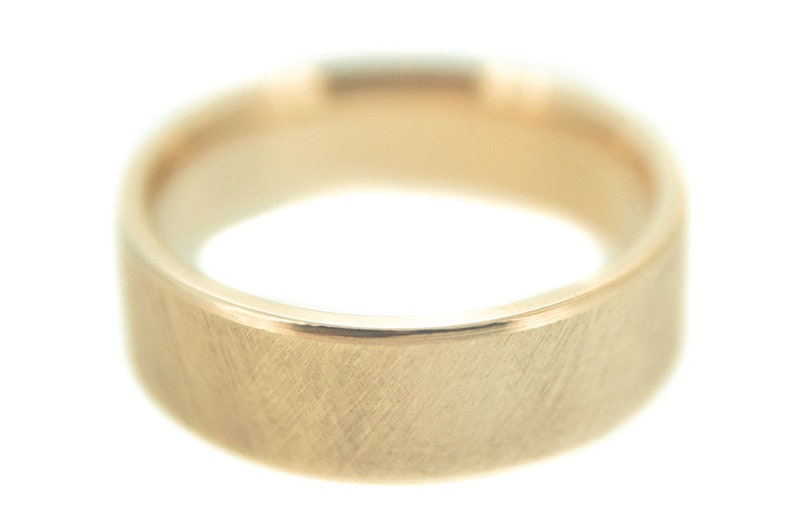 Brushed 14k Yellow Gold - 7mm, Crosshatch, Satin Finish Wedding Ring ...