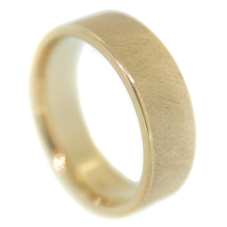 Brushed 14k Yellow Gold - 7mm, Crosshatch, Satin Finish Wedding Ring ...