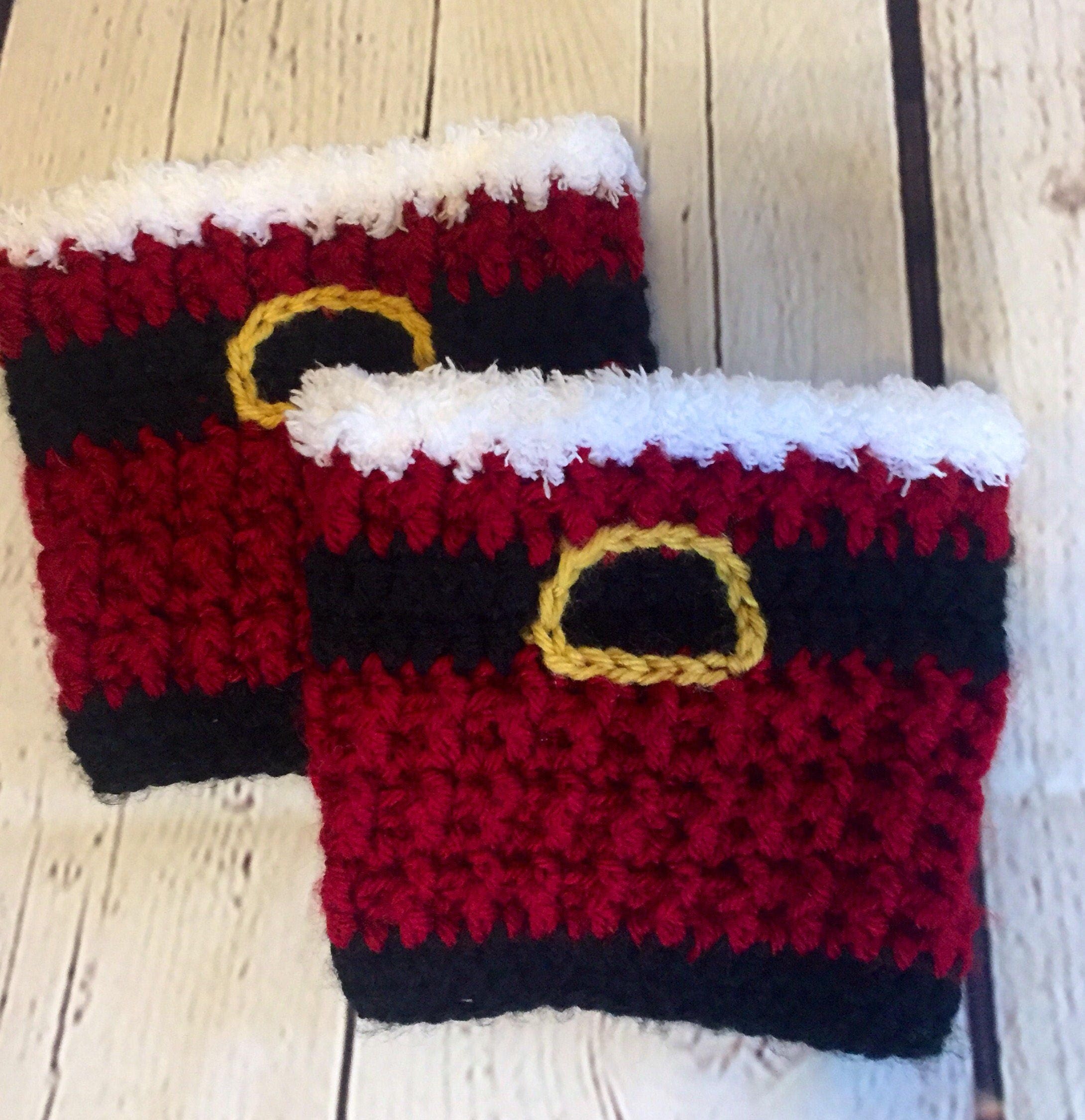 Crochet Pattern - Santa Boot Cuffs, Legwarmers, Snow Guards - Etsy