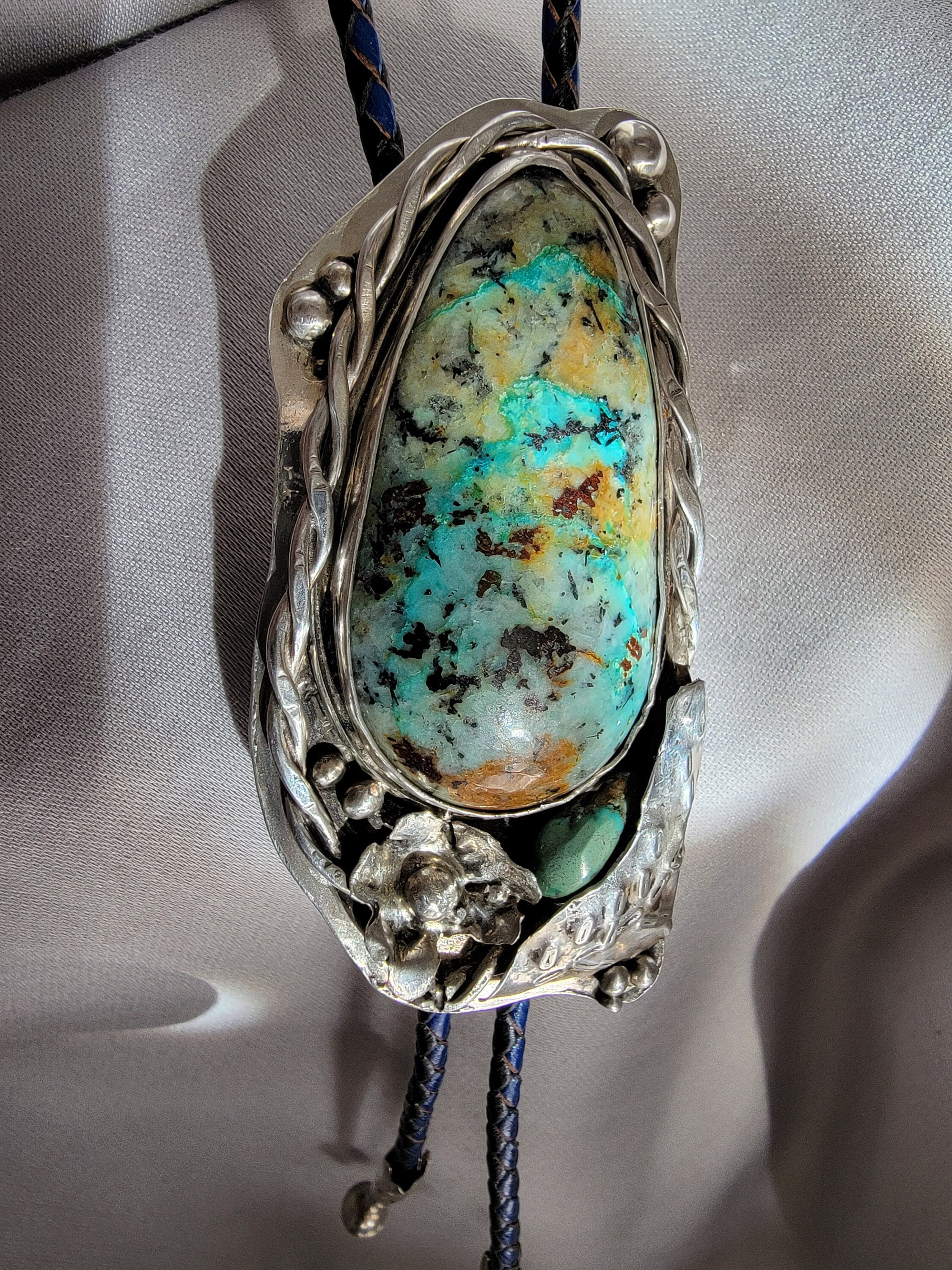 Bolo Tie in a Sterling Silver Mount With a Stone Settings. Stone ...