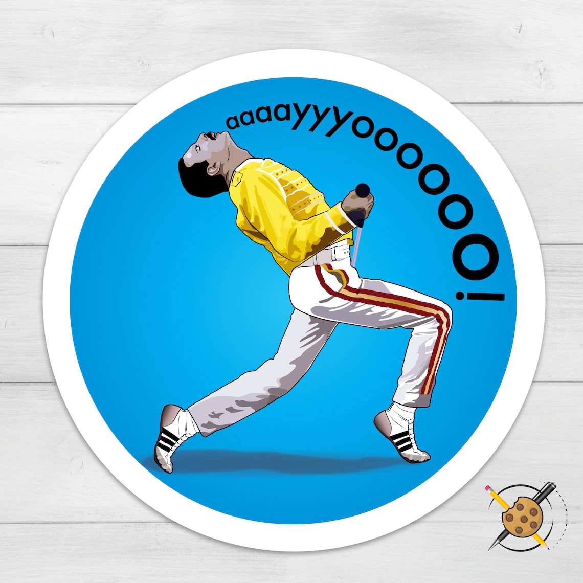 Freddie Mercury / Queen / AYO / Vinyl Sticker / Laptop Sticker / Glossy ...