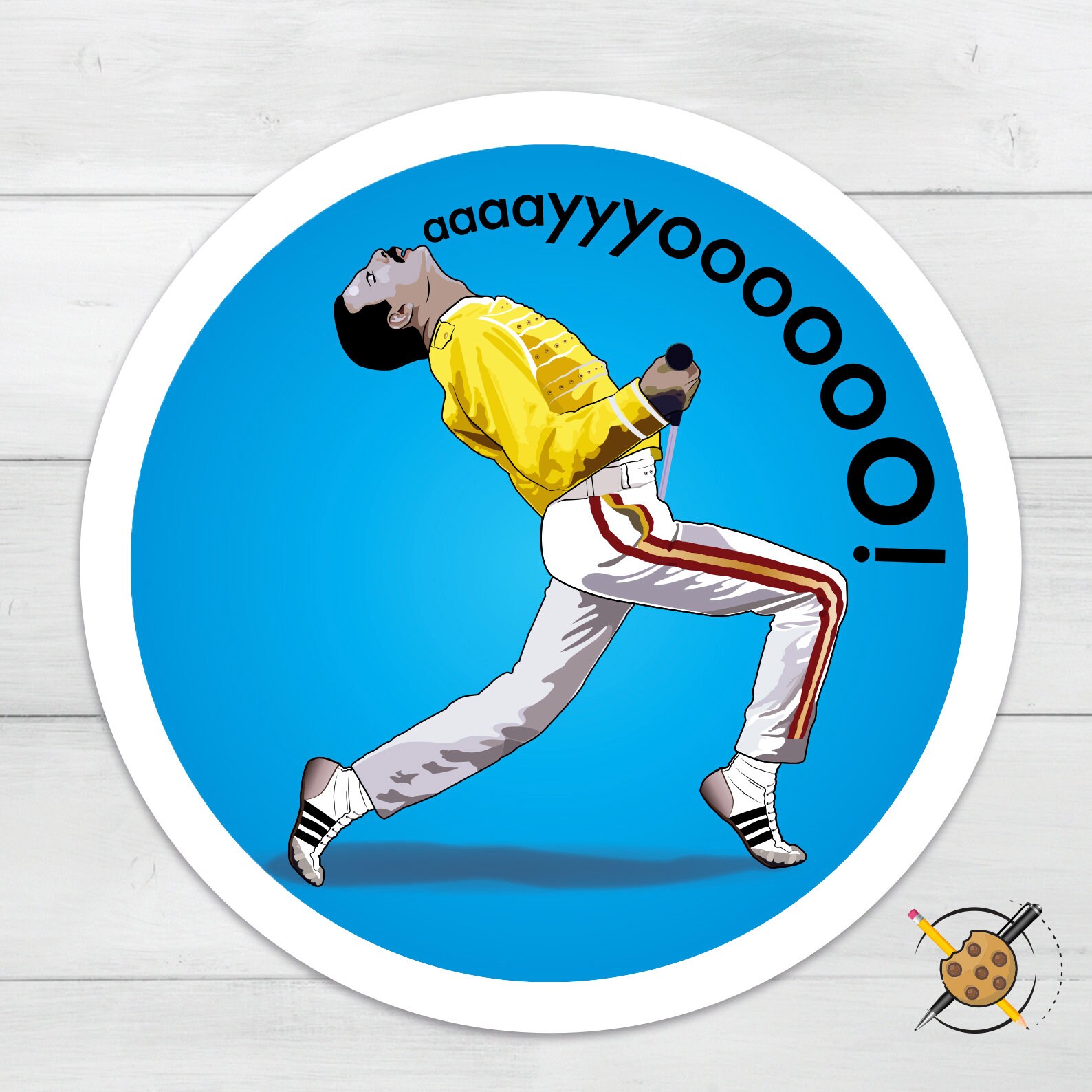 Freddie Mercury Queen AYO Vinyl Sticker Laptop Sticker Glossy Sticker ...