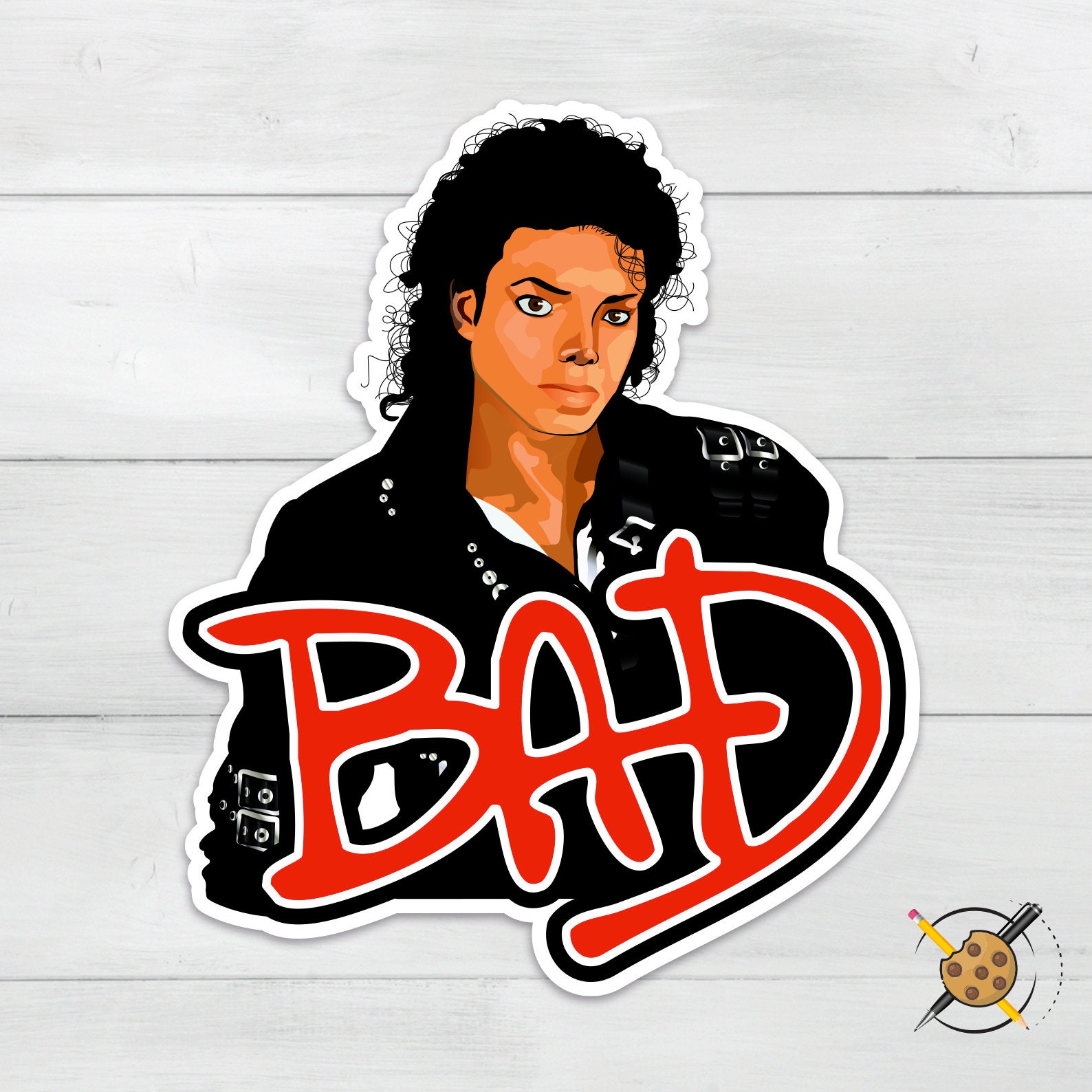 Michael Jackson Bad Vinyl Sticker Laptop Sticker Glossy Sticker Decal ...