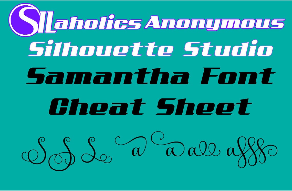 Samantha Font Glyph Guide - Etsy