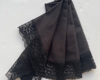 Beautiful Black Church Lap Scarf With Black Lace - Etsy