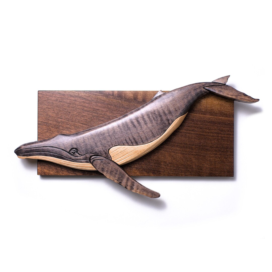 Humpback Whale Wall Art Handmade Maple & Walnut Intarsia - Nature ...