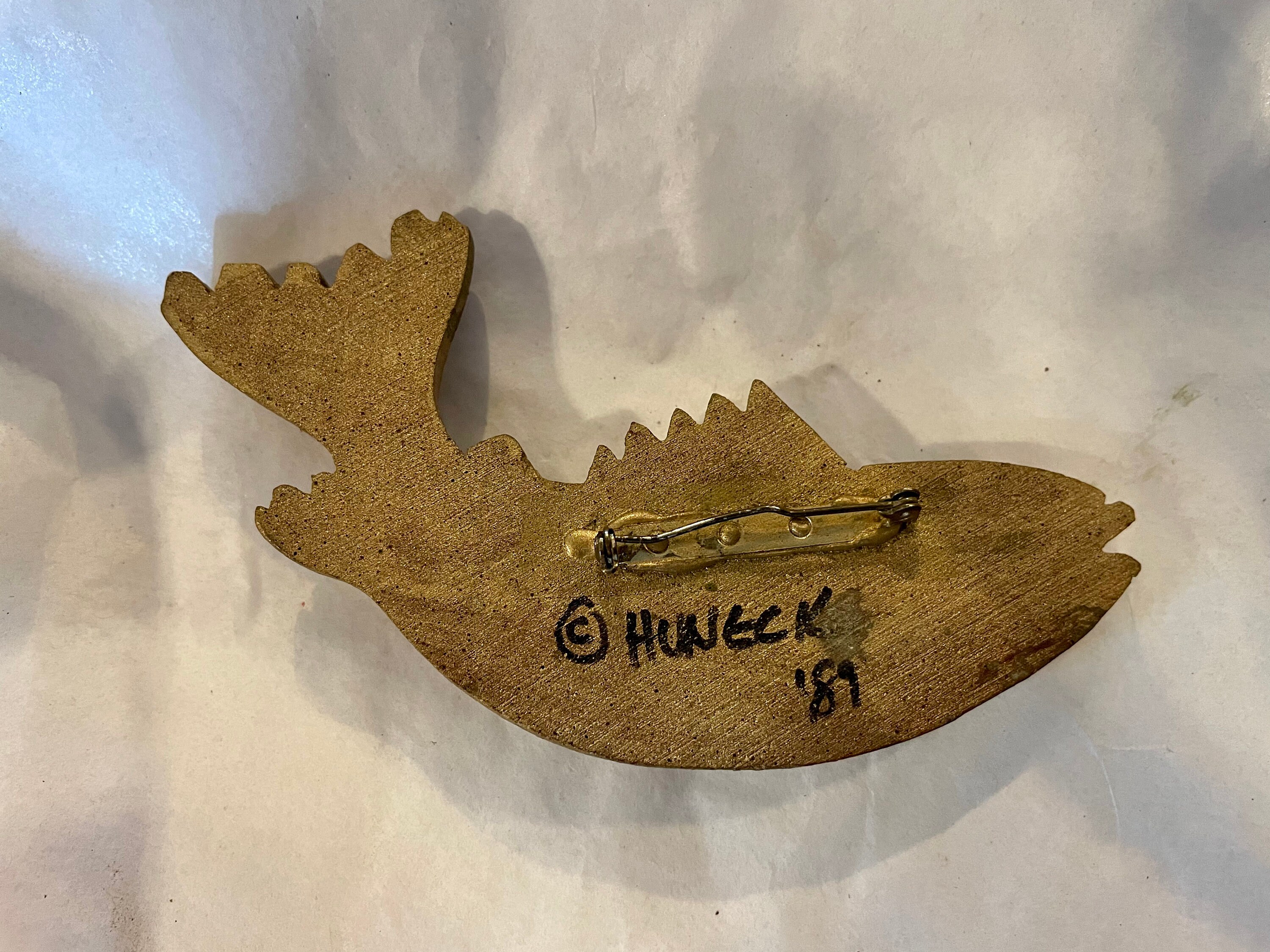 Stephen Huneck Wooden Brooch - Etsy