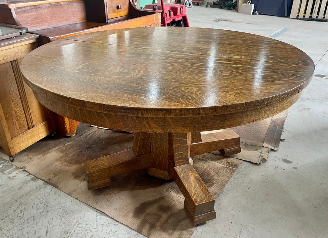 Beautiful Tiger Oak Dining Table - Etsy