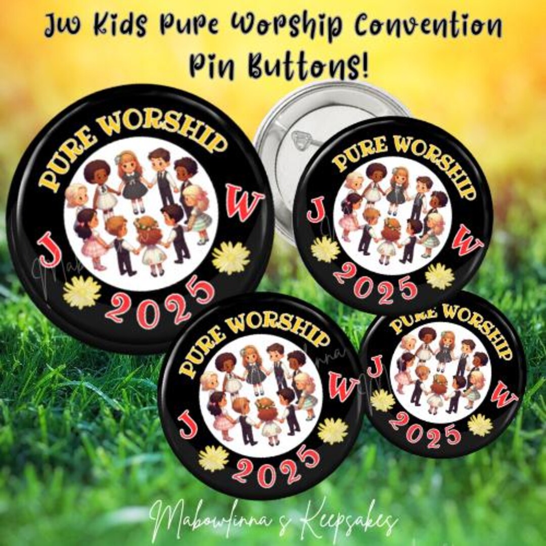 JW 2025 Pure Worship Button Pins for Children Jw Kids Gifts for Boys ...