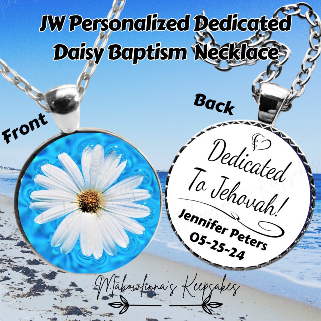 Jw Personalized Baptism Necklace Gift dedicated to Jehovah Double Side ...