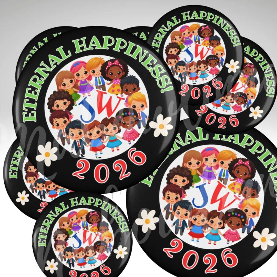 JW 2026 “eternal Happiness” Convention Button Pins – Gifts for JW Kids ...