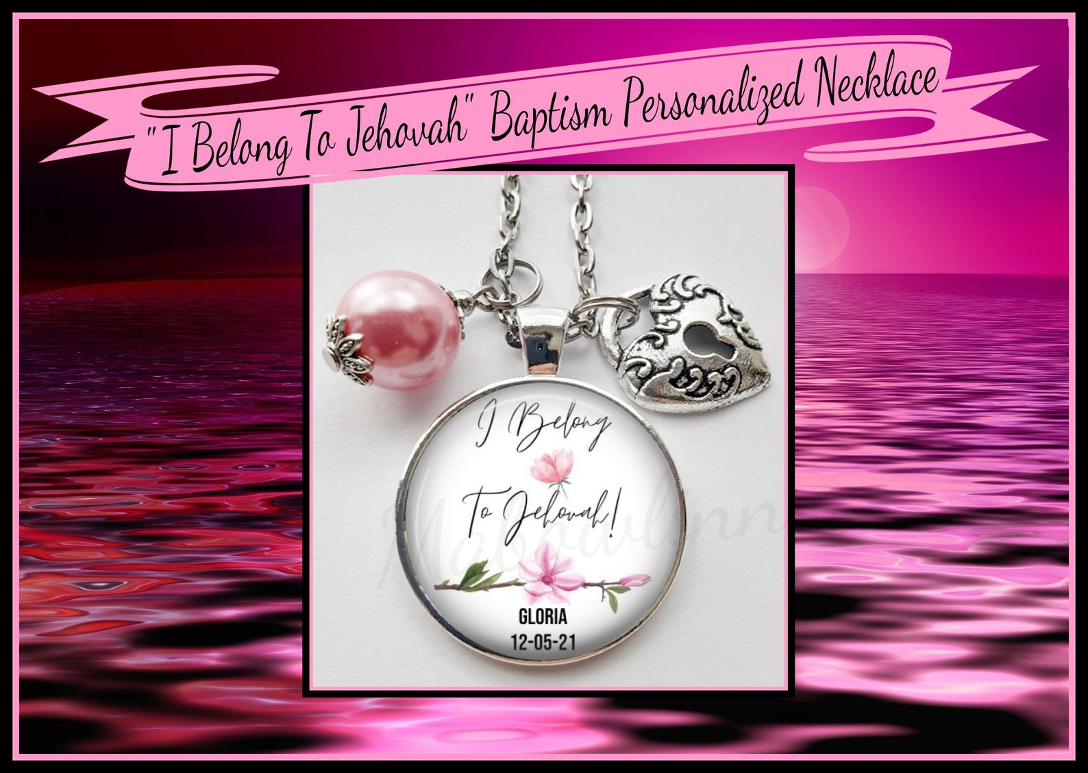Personalized Jw Gifts Pink Floral "i Belong to Jehovah" Charmed ...