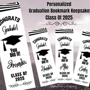 Personalized Graduation Bookmarks – Class of 2025 Keepsake | Elegant ...