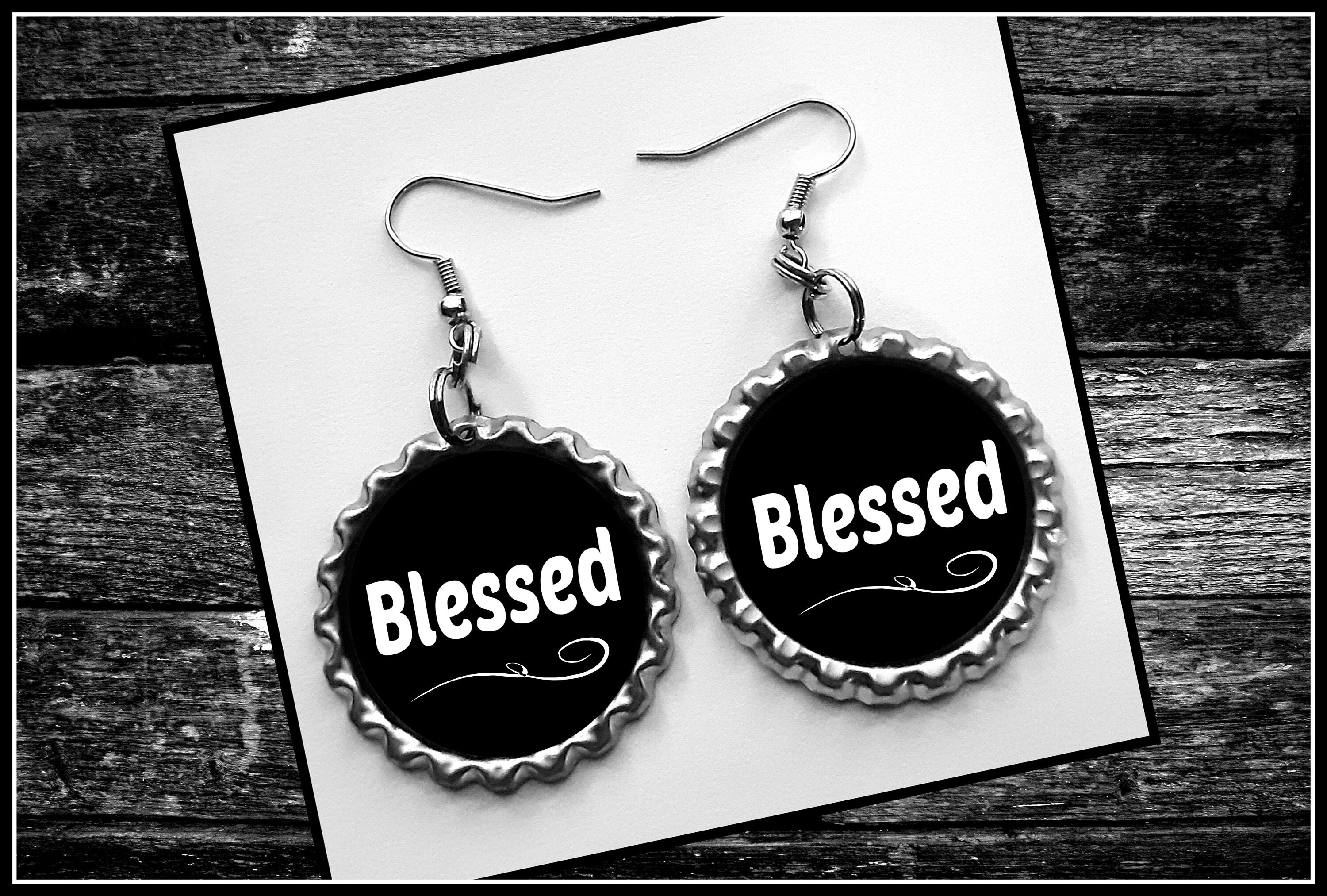 Message Quote Word Earrings Blessed Faith Jewelry | Etsy