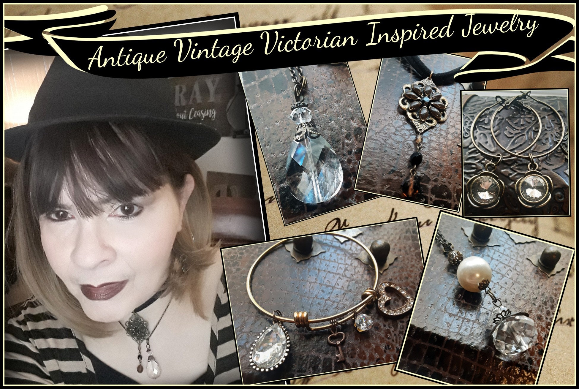 Antique Vintage Victorian Inspired Charm Bangle Bracelet - Etsy