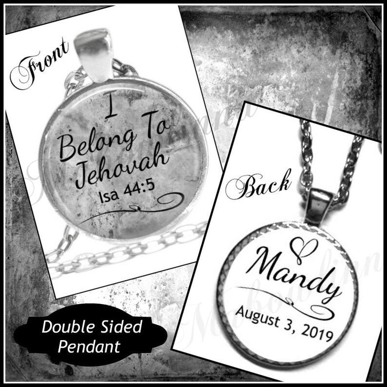 Personalized Double Sided JW Baptism Necklace Gift "i Belong to Jehovah ...