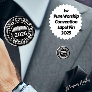 JW 2025 Pure Worship Convention Pins, Tie Tacks 3PC Black & White Open ...