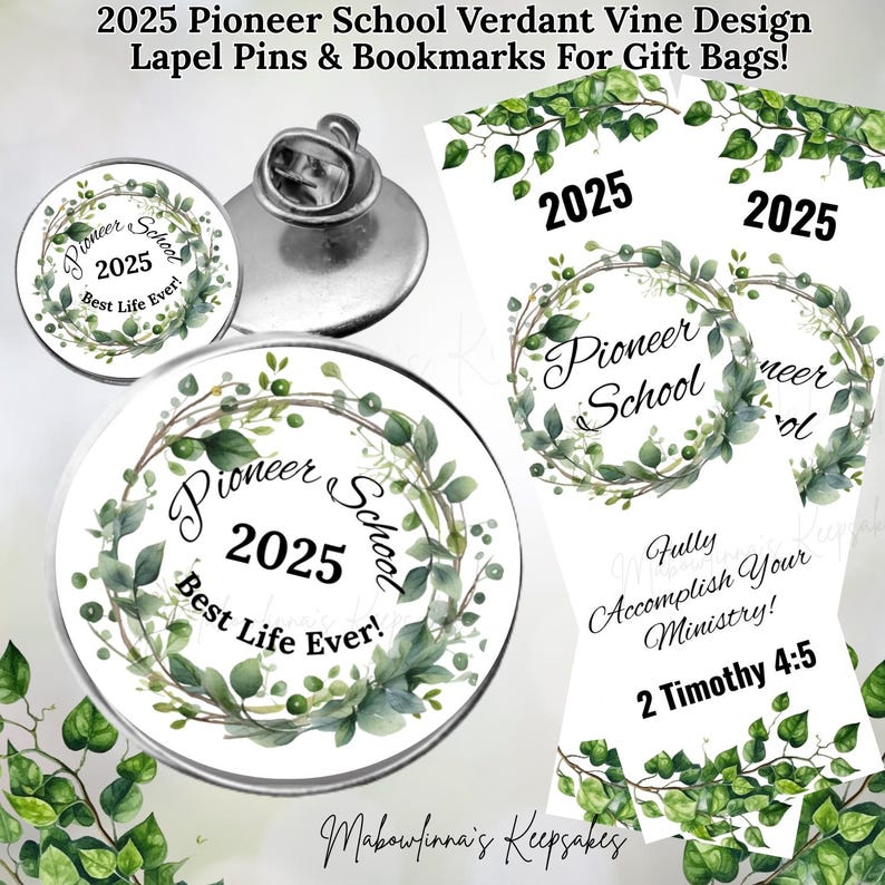 2025 Pioneer School Keepsake – Verdant Vine "best Life Ever" Lapel Pin ...