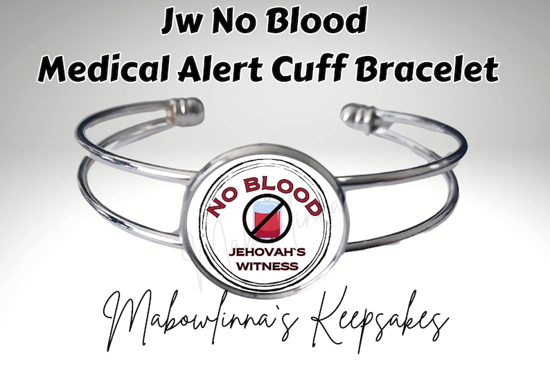 Jw "no Blood" Medical Alert ID Bracelet Jehovahs Witness No Blood ...
