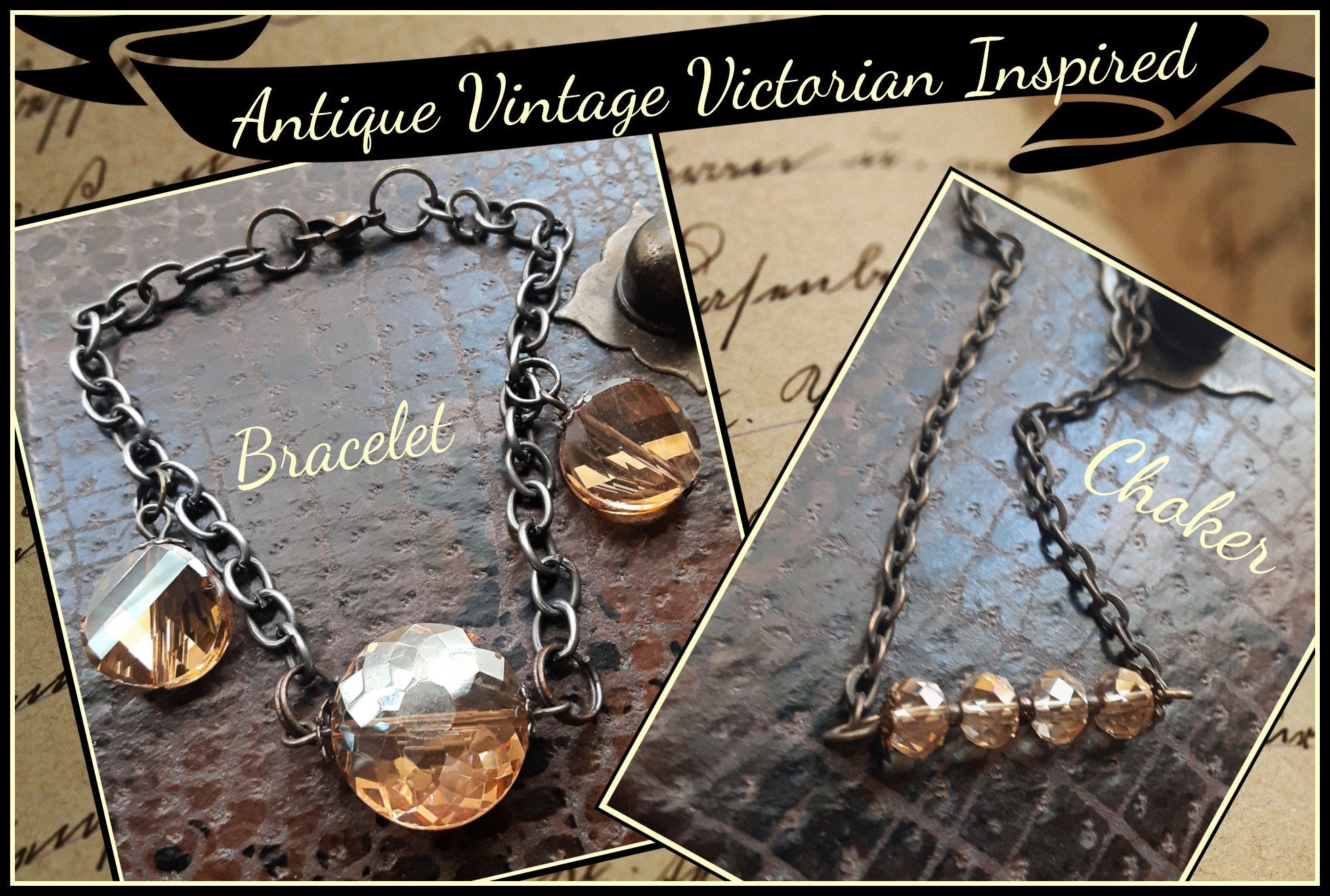 Antique Vintage Victorian Inspired Charm Bangle Bracelet - Etsy