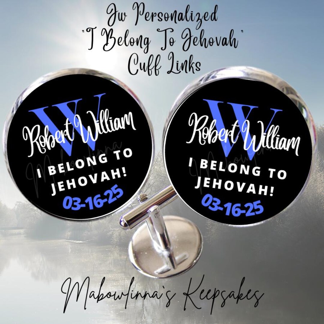 Personalized JW Brother "i Belong to Jehovah" Monogram Name Cuff Links ...
