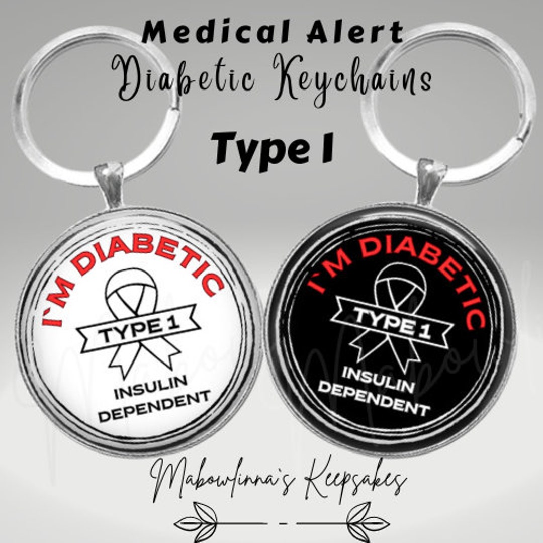 Im Diabetic Medical Alert Keychain Type 1 Insulin Dependent, Awareness ...