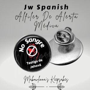 Jw Testigo De Jehová Spanish no Sangre Alfiler De Alerta Médica ...