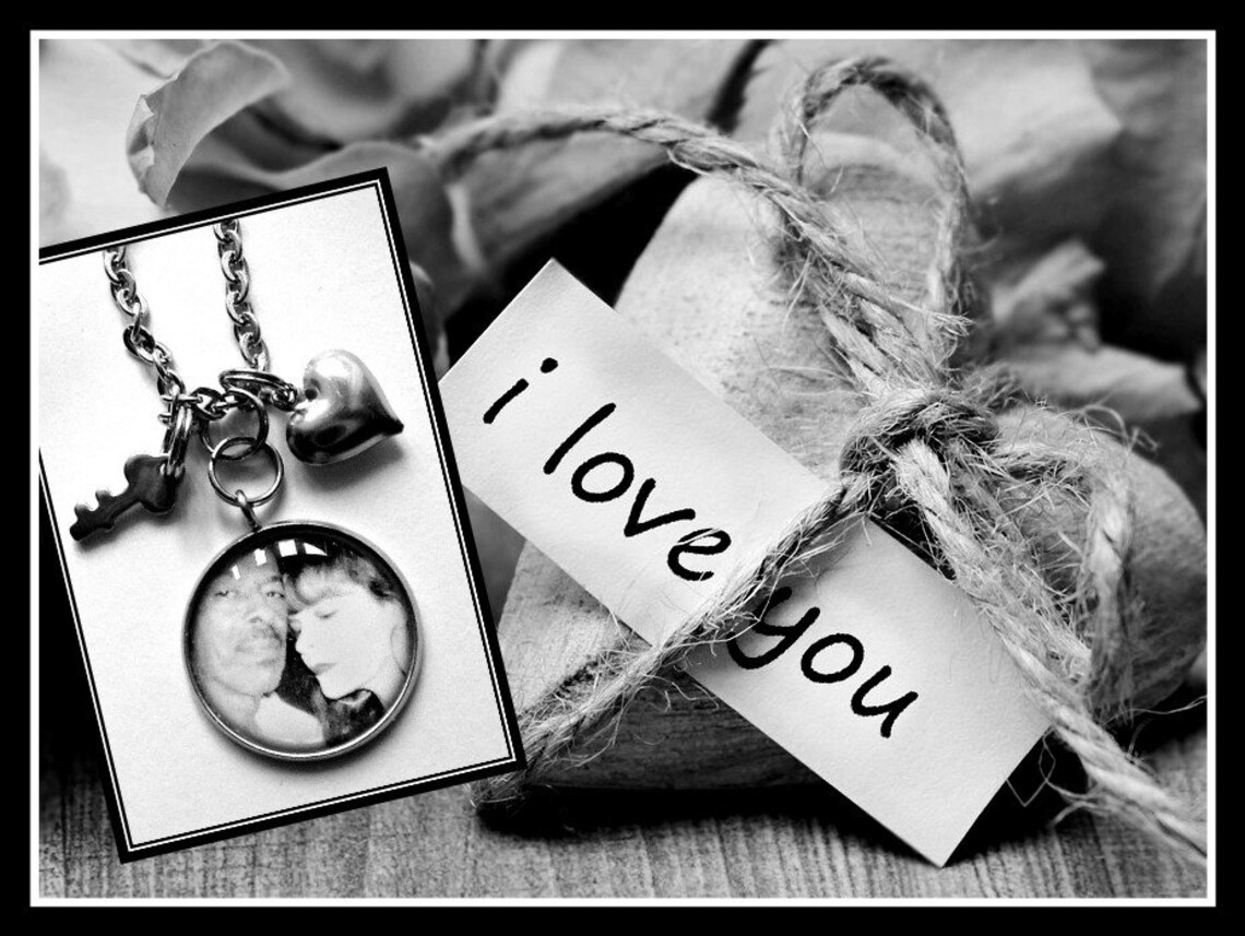 Anti-tarnish Stainless Steel Custom Photo Heart Key Charm | Etsy