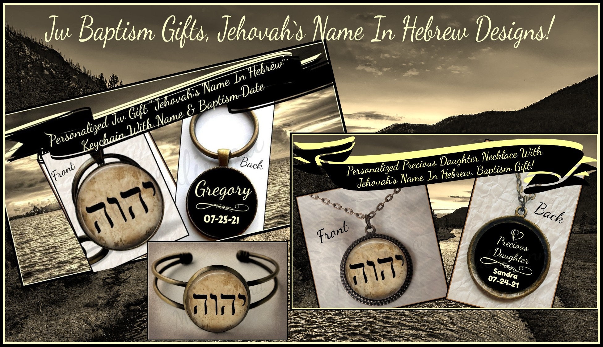 Jw Gifts Tetragrammaton "jehovahs Name in Hebrew" Antique Bronze ...