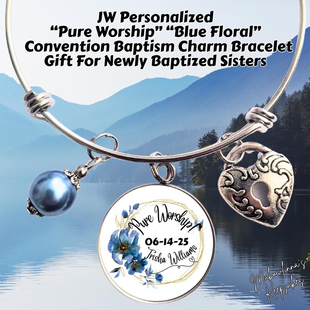 Personalized JW Pure Worship Convention Baptism Gift – "blue Floral ...