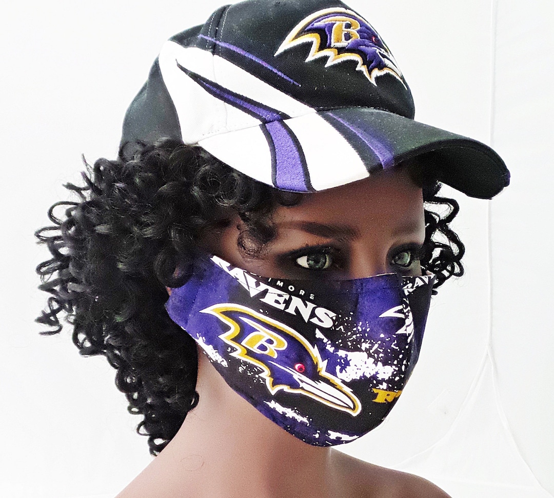 Baltimore Ravens Face Mask: NFL Purple Gold Black, Filter Pocket - Etsy