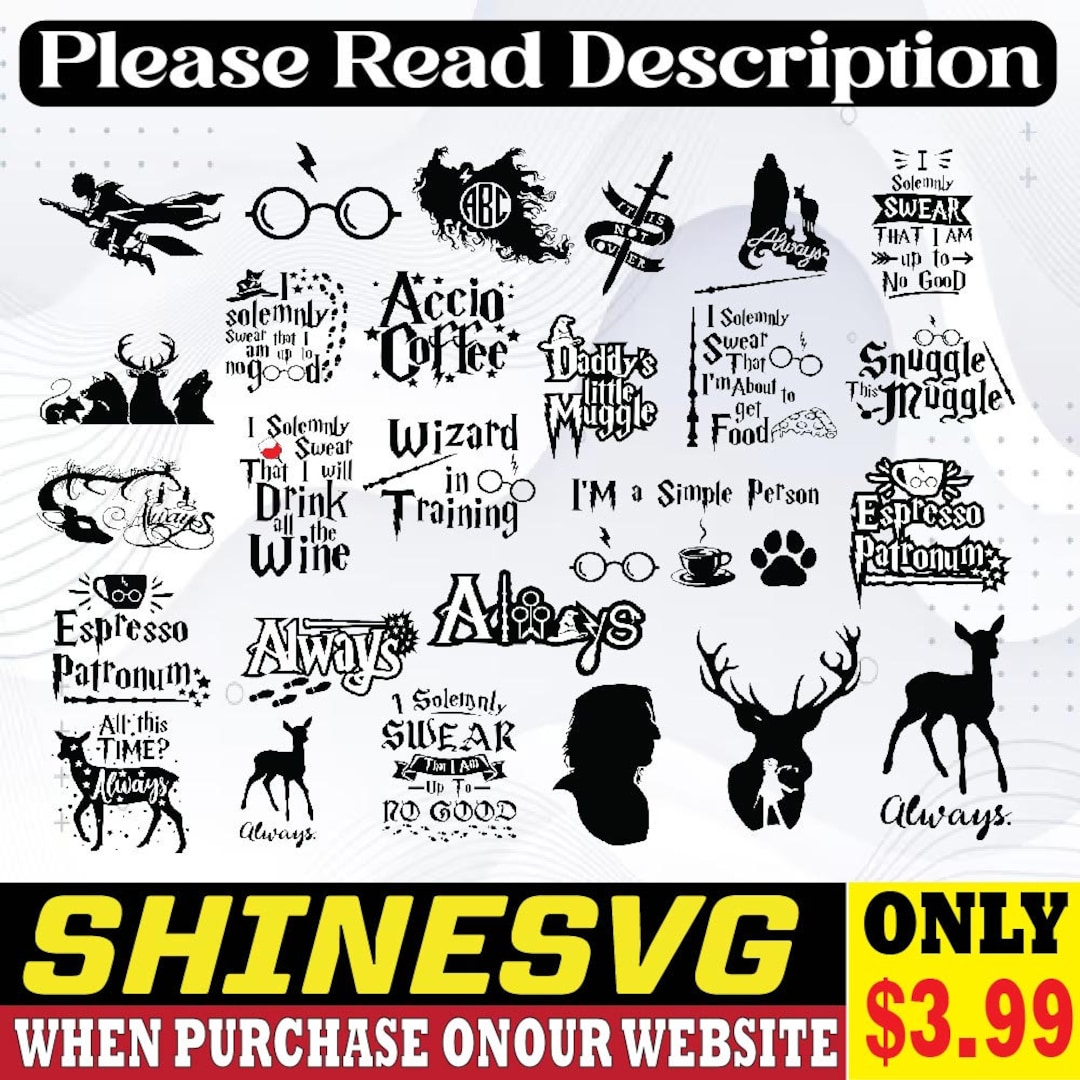 Bundle 27 Files Harry Potter SVG PNG DXF Harry Potter Svg - Etsy