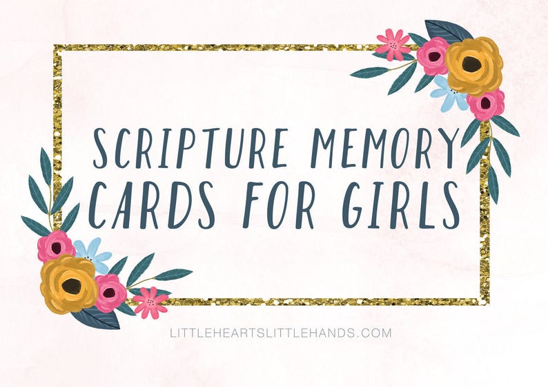 Girls Scripture Memory Cards - Etsy